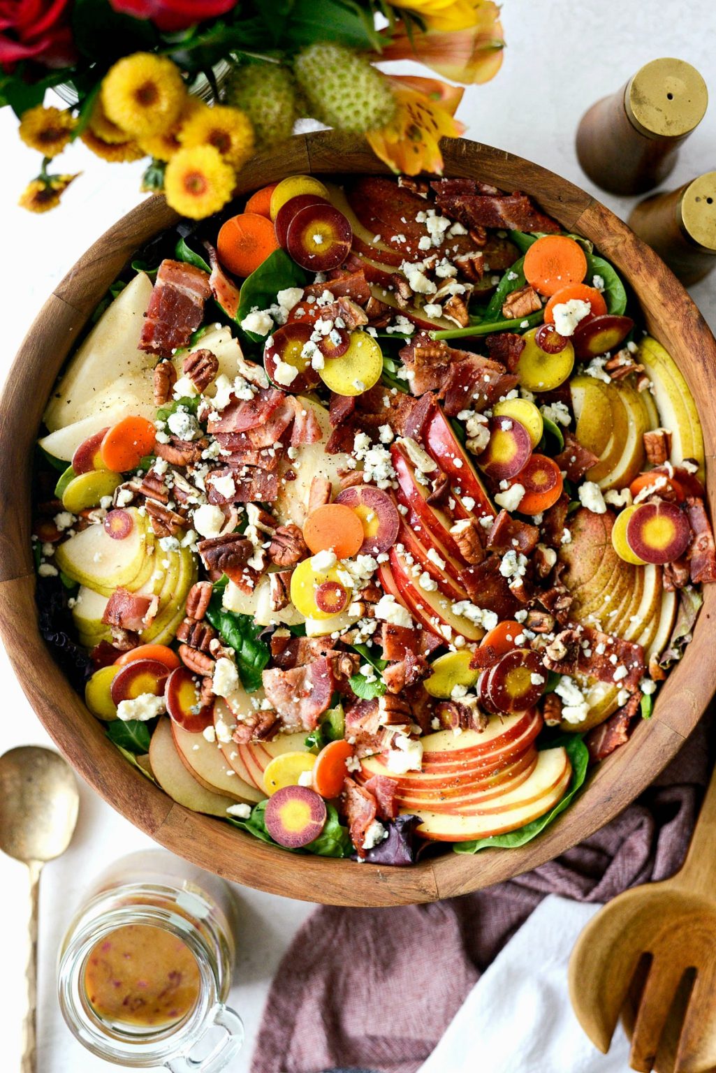 Fall Harvest Salad with Warm Maple Bacon Vinaigrette - Simply Scratch