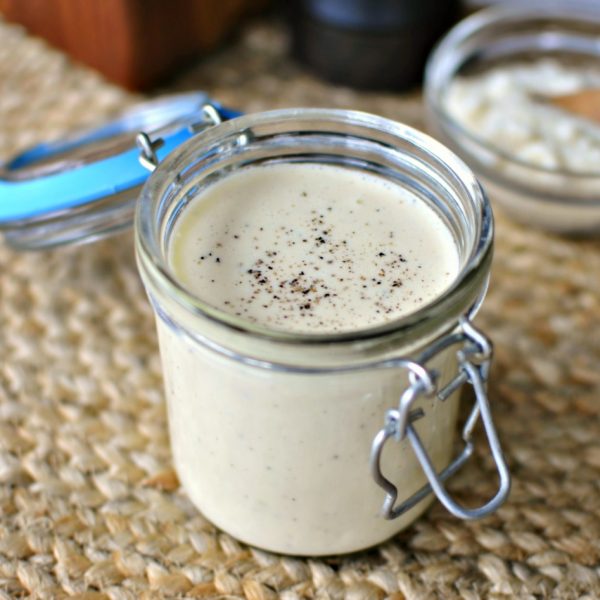 Garlic Parmesan Peppercorn Salad Dressing - Simply Scratch