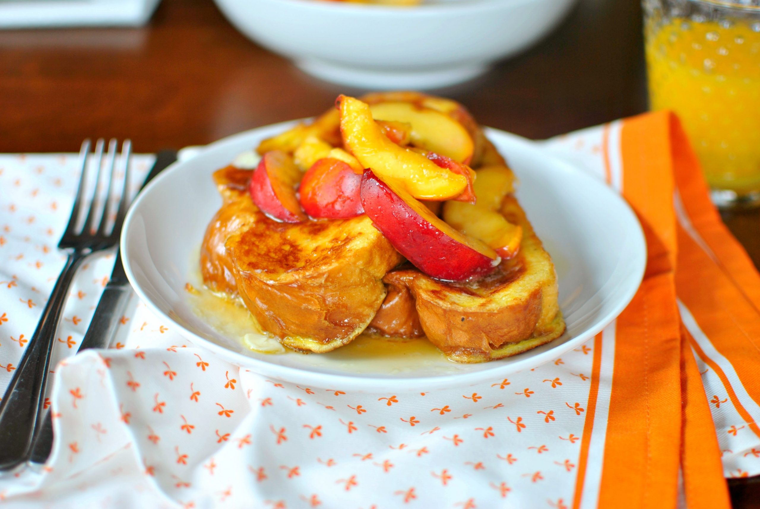 Vanilla Bean French Toast with Nectarines - Simply Scratch