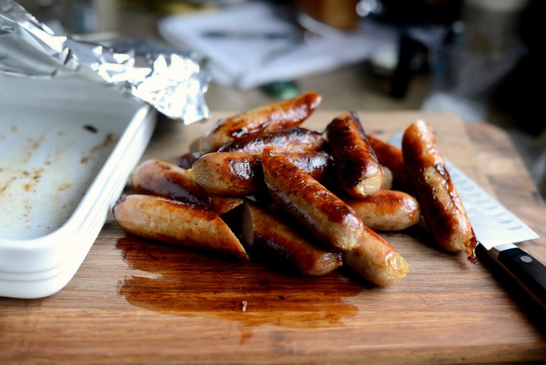 Irish Bangers and Mash with Caramelized Onion Gravy - Simply Scratch