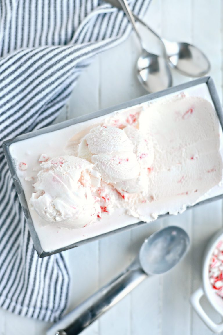 Peppermint Candy Cane Ice Cream - Simply Scratch