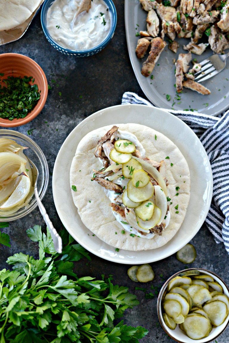 Chicken Shawarma Wraps with Lemon Tahini Yogurt Sauce - Simply Scratch