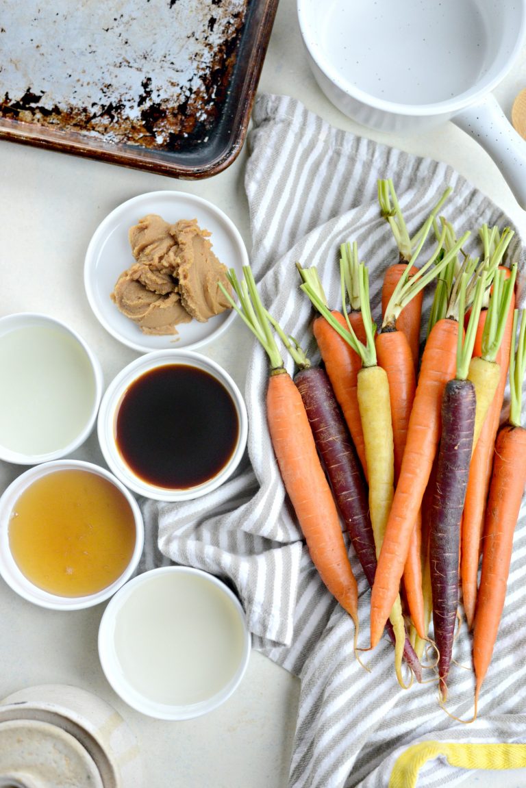 Miso Honey Glazed Whole Roasted Carrots - Simply Scratch