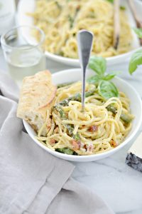 Pancetta Asparagus Carbonara - Simply Scratch