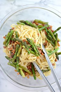 Pancetta Asparagus Carbonara - Simply Scratch
