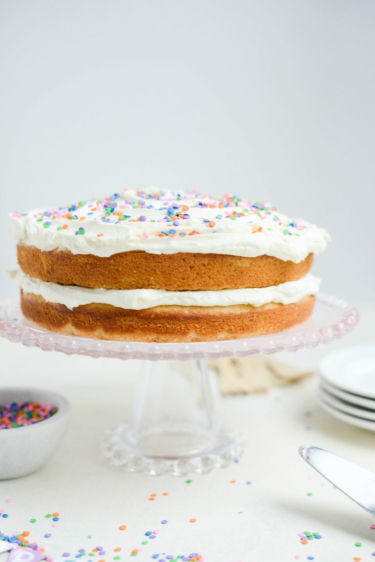 Homemade White Cake with Vanilla Buttercream Frosting - Simply Scratch