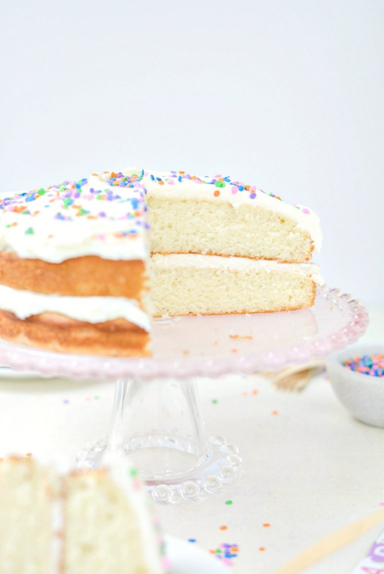 Homemade White Cake with Vanilla Buttercream Frosting - Simply Scratch