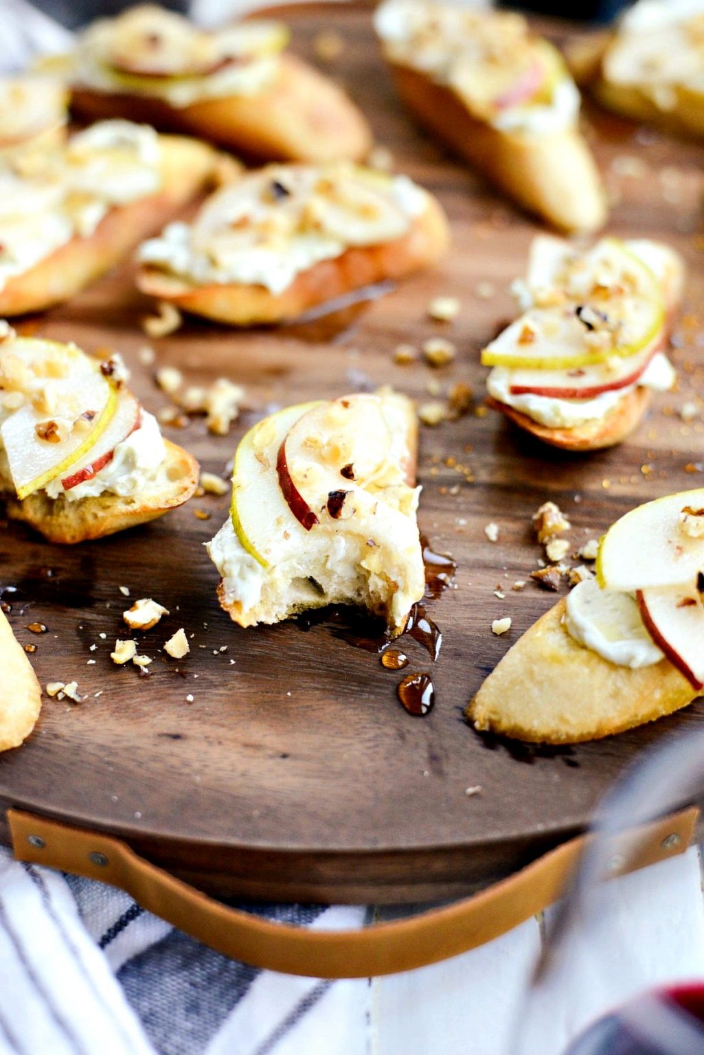 Whipped Blue Cheese Crostini with Pears and Honey - Simply Scratch
