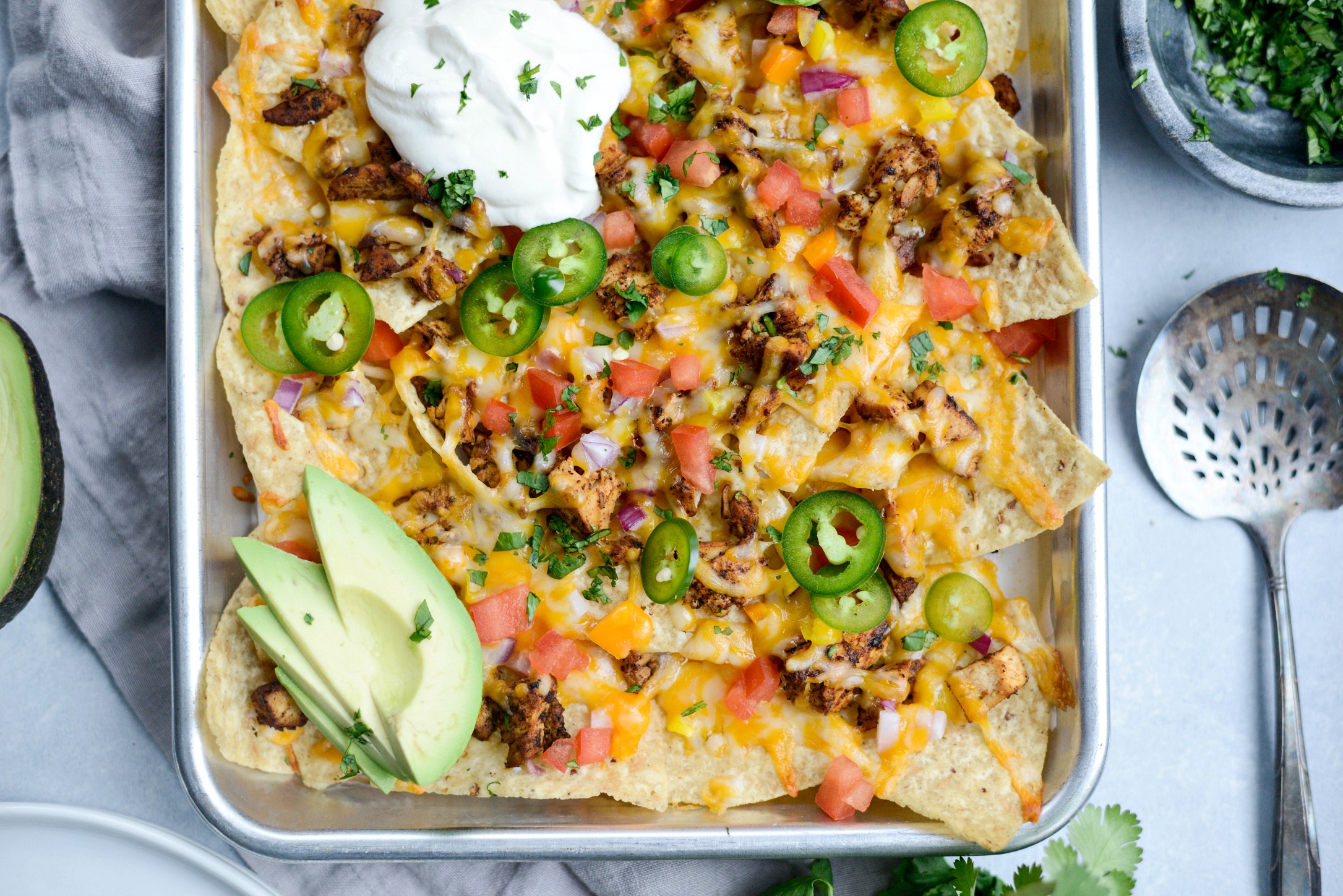 Mexicali Chicken Sheet Pan Nachos - Simply Scratch