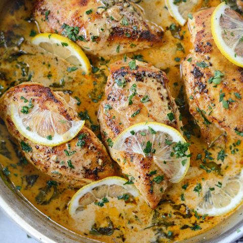 Creamy Lemon Chicken with Spinach - Simply Scratch
