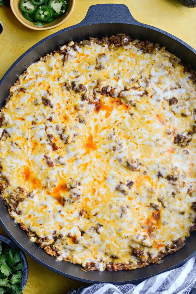 Cheesy Mexican Beef and Rice Skillet - Simply Scratch