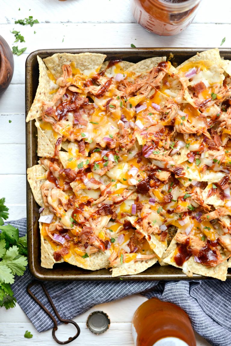 Sheet Pan BBQ Chicken Nachos - Simply Scratch