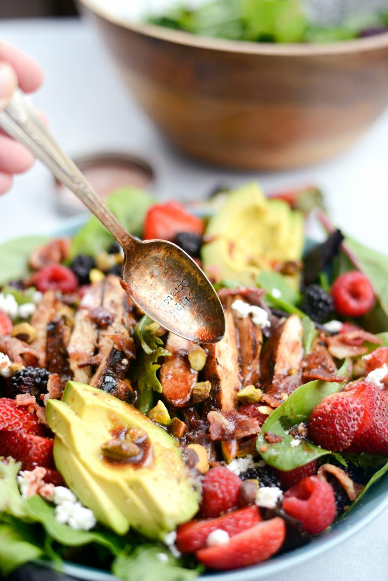 Berry Spring Salad with Fresh Raspberry Balsamic Vinaigrette - Simply ...