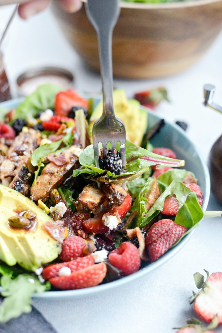 Berry Spring Salad with Fresh Raspberry Balsamic Vinaigrette - Simply ...