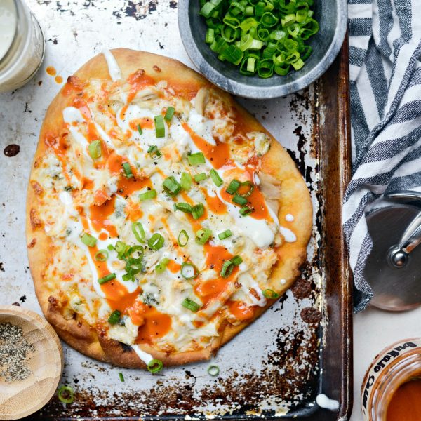 Easy Buffalo Chicken Flatbread Pizzas - Simply Scratch