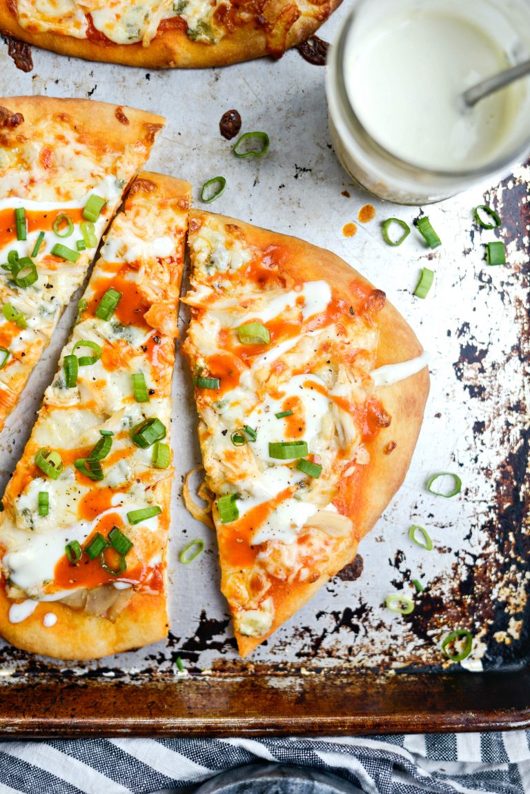 Buffalo Chicken Flatbread Pizzas - Simply Scratch