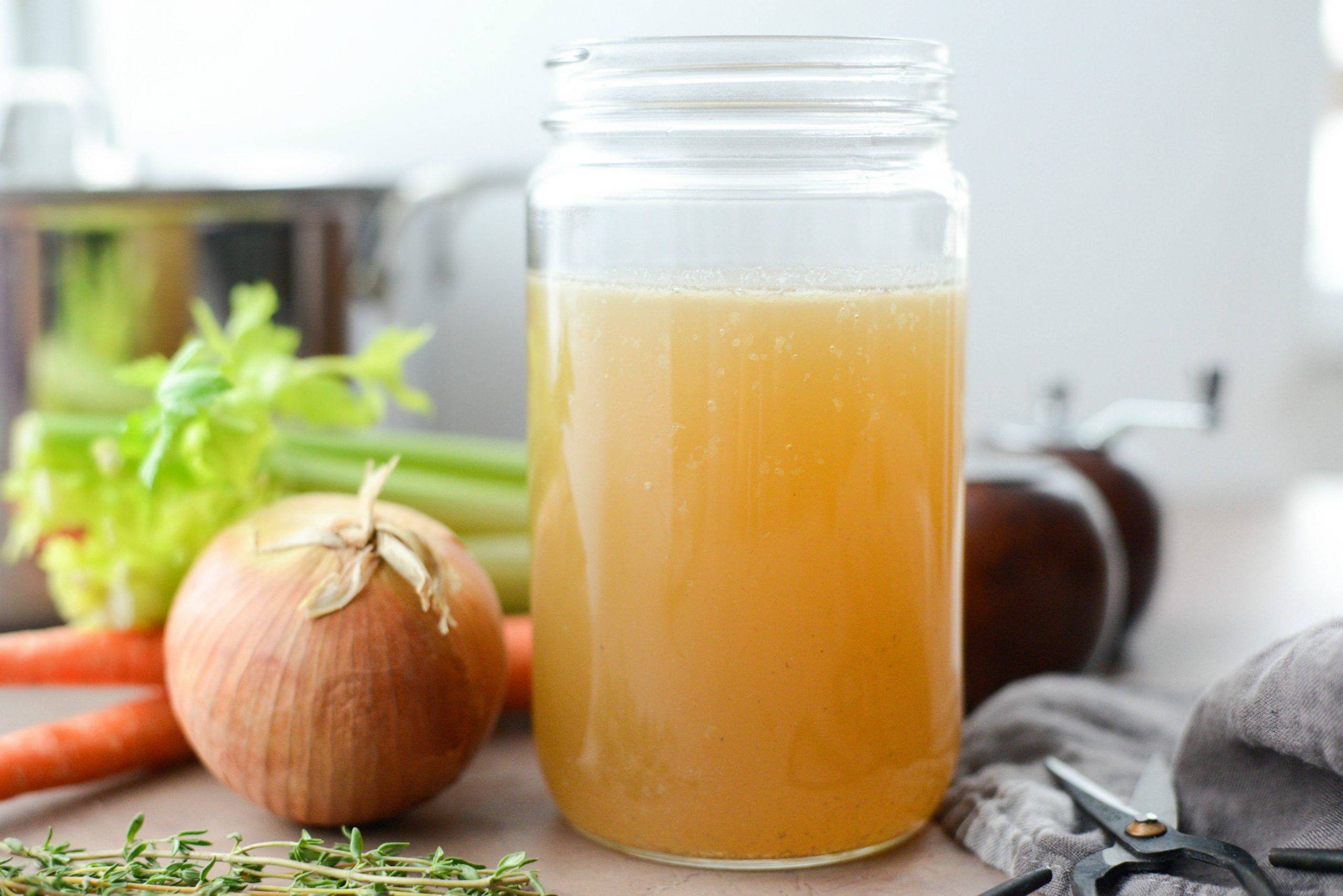 Slow Cooker Homemade Turkey Stock - Simply Scratch