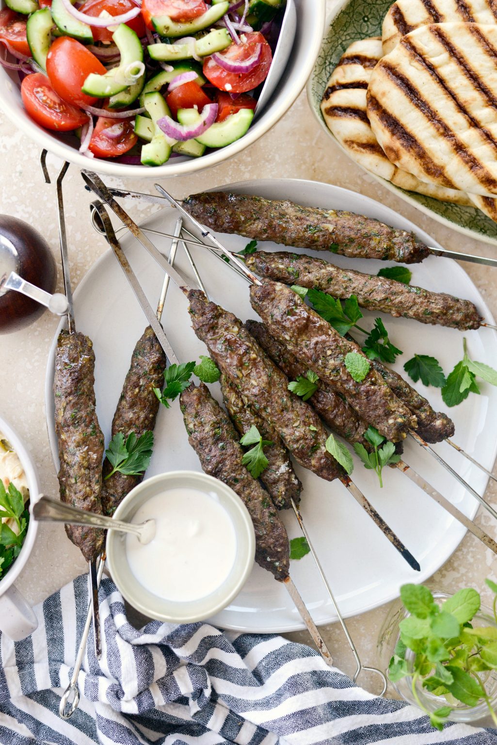 Lamb Kofta Open-Faced Pita Sandwiches - Simply Scratch