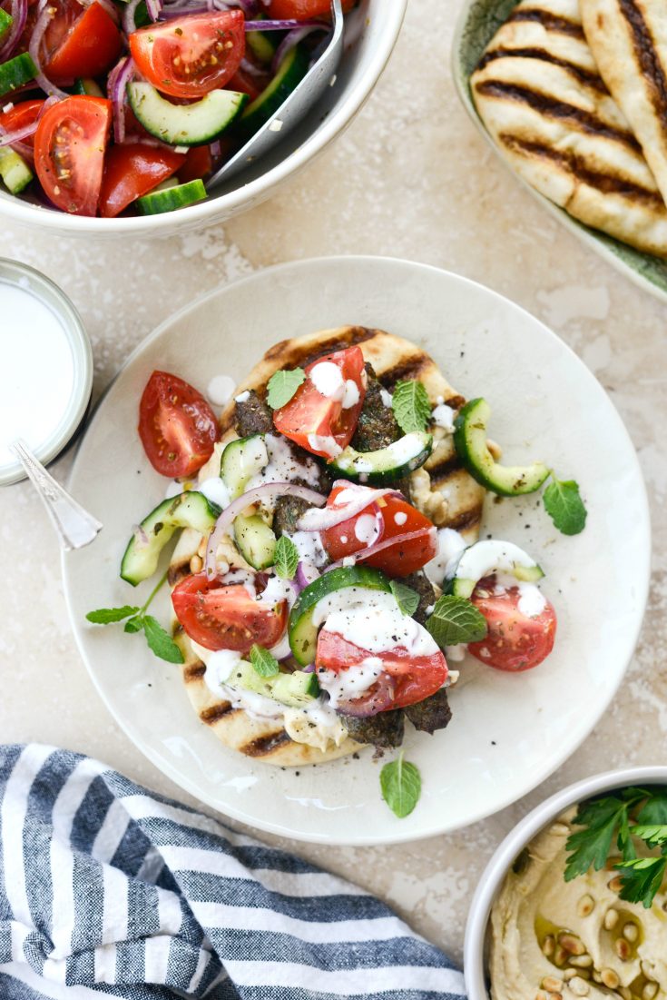 Lamb Kofta Open-Faced Pita Sandwiches - Simply Scratch