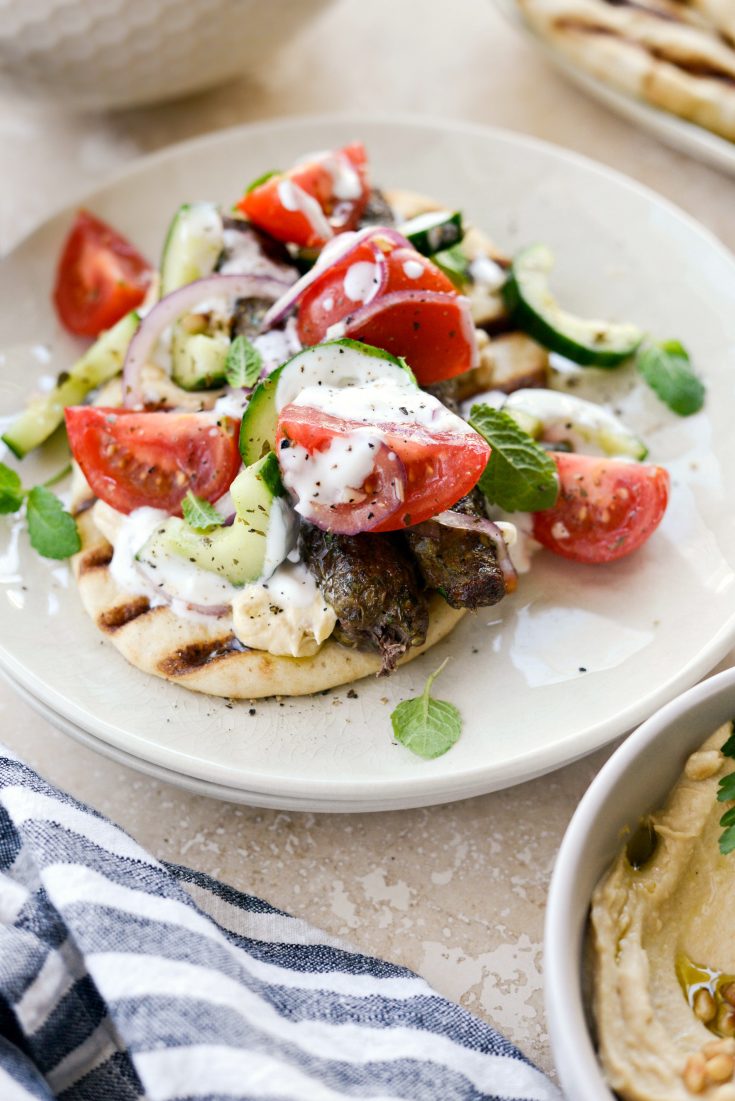 Lamb Kofta Open-Faced Pita Sandwiches - Simply Scratch