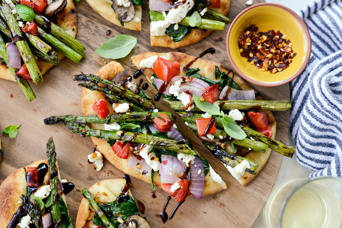 Vegetable and Goat Cheese Flatbread - Simply Scratch