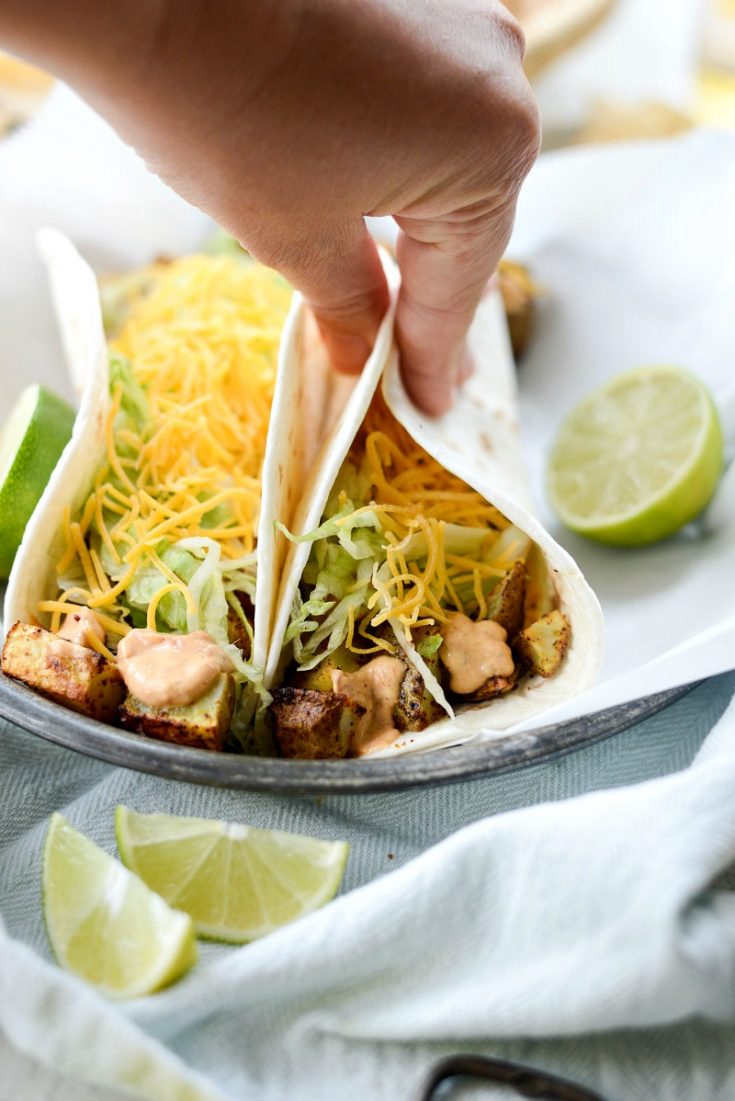 Spicy Potato Soft Tacos with Chipotle Southwest Sauce - Simply Scratch