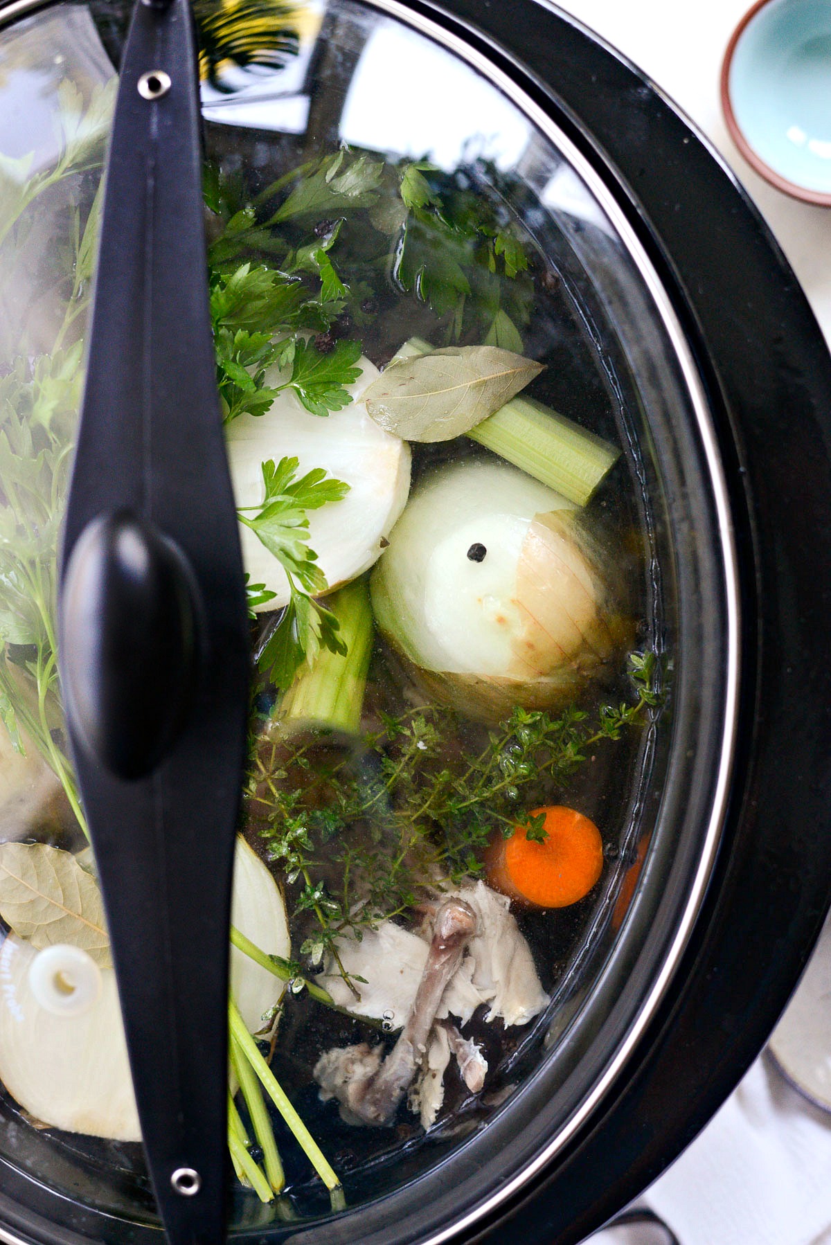 Slow Cooker Chicken Stock - Simply Scratch