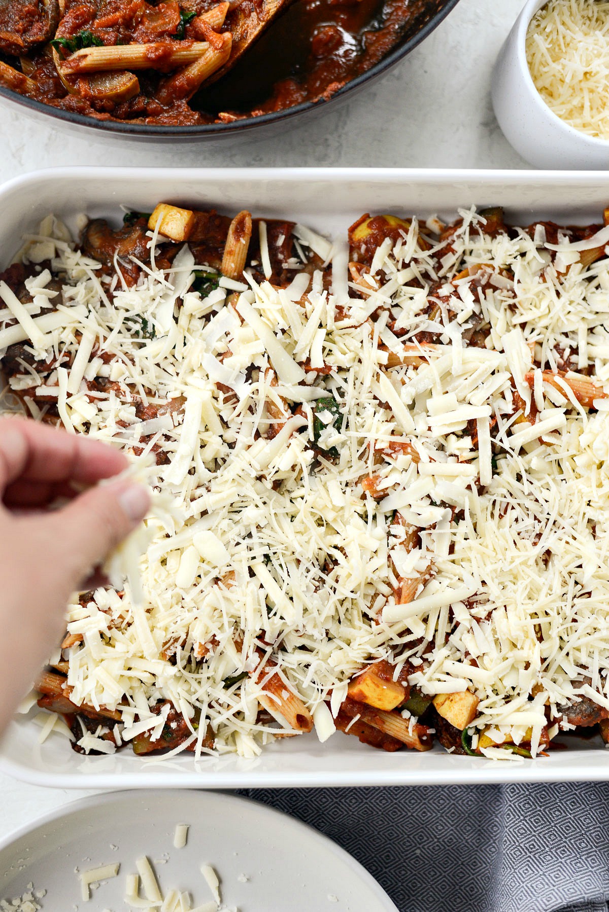 Three Cheese Vegetable Mostaccioli - Simply Scratch