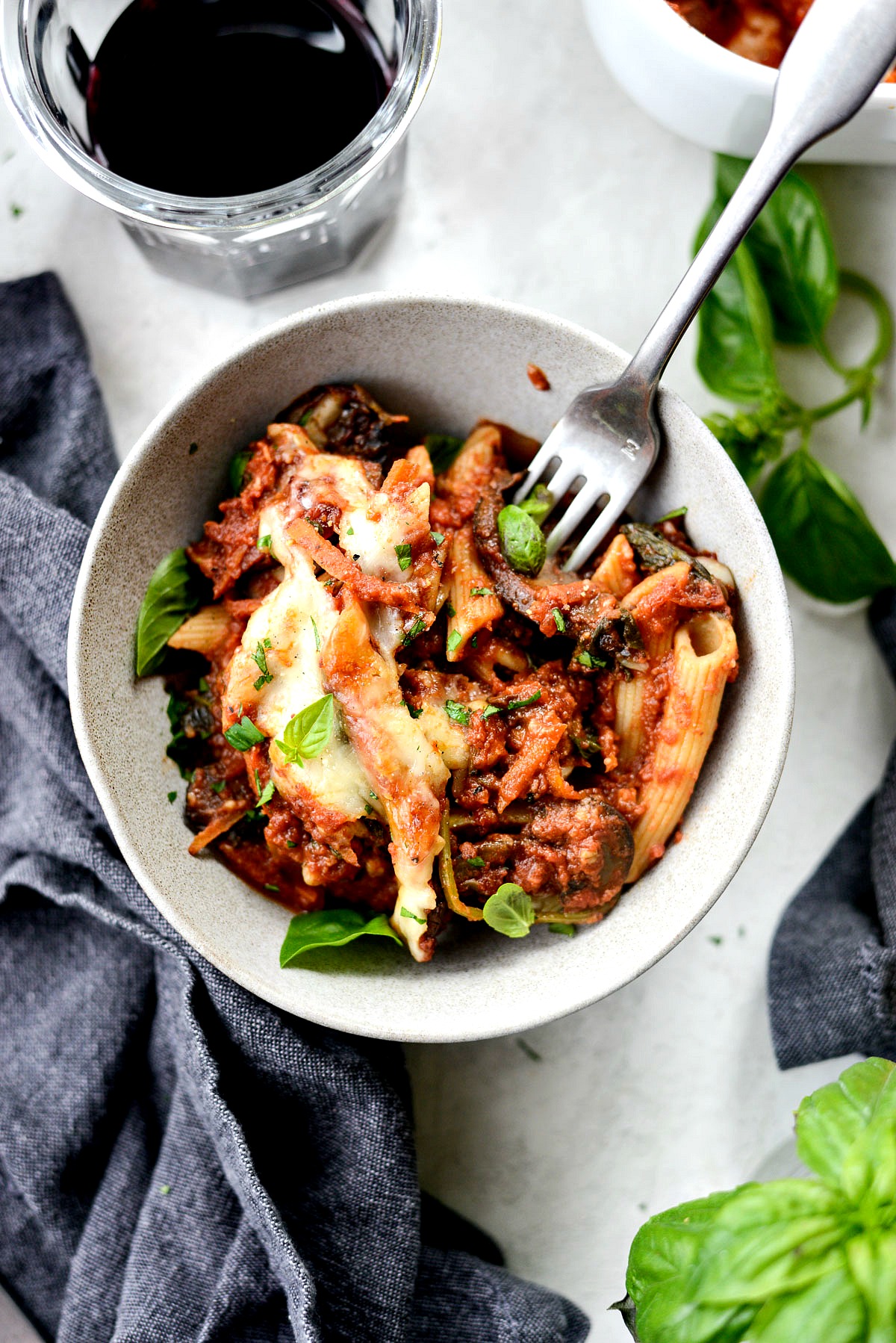 Three Cheese Vegetable Mostaccioli - Simply Scratch