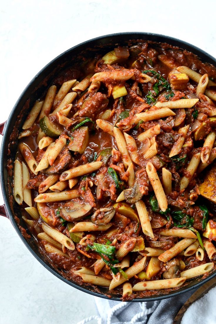 Three Cheese Vegetable Mostaccioli - Simply Scratch