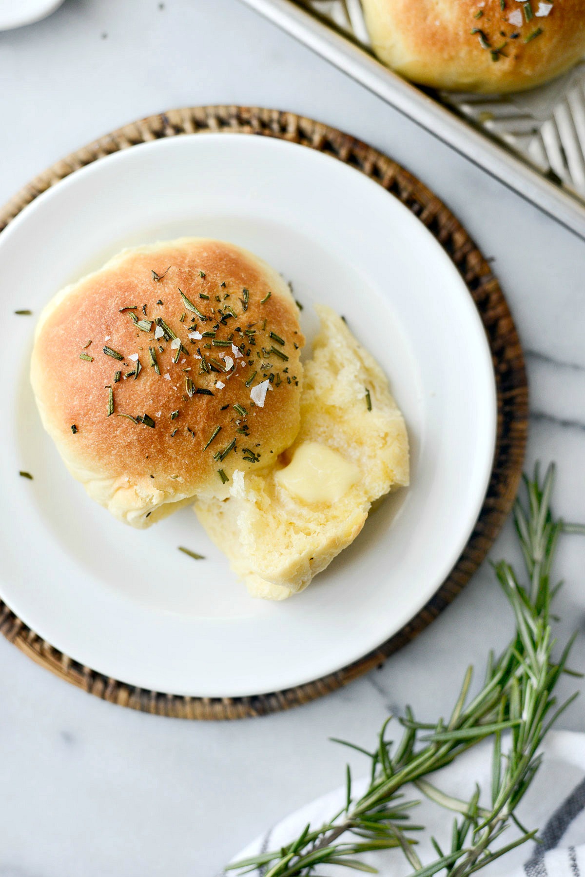 Sea Salt Rosemary Dinner Rolls - Simply Scratch