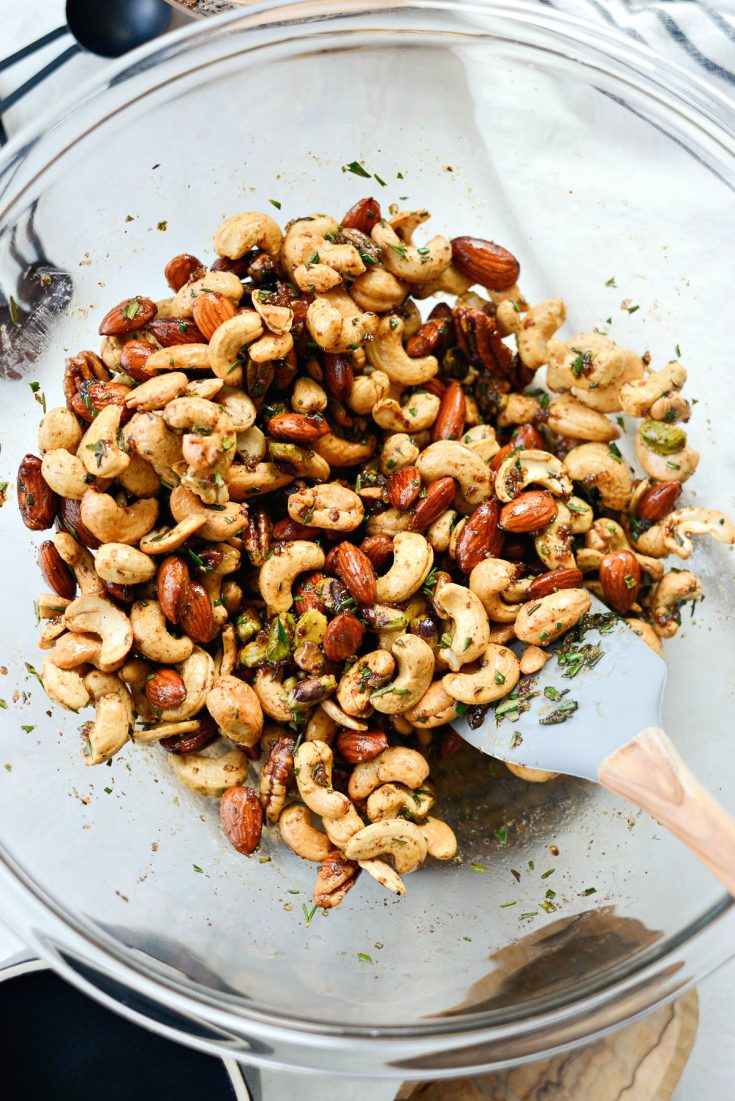 Sweet and Smoky Bar Nuts - Simply Scratch