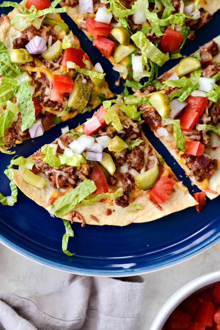 Cheeseburger Tortilla Pizza - Simply Scratch