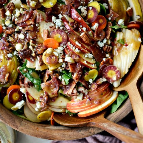 Fall Harvest Salad with Warm Maple Bacon Vinaigrette - Simply Scratch