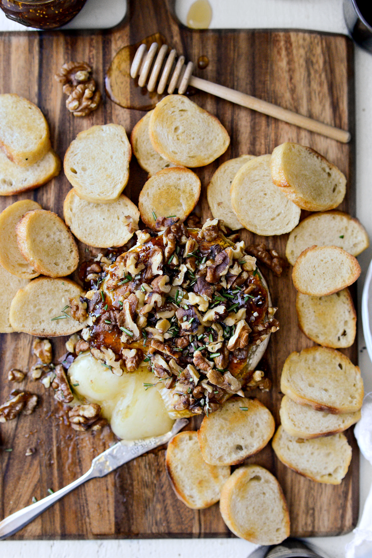 Honey Baked Brie with Fig Jam and Walnuts - Simply Scratch