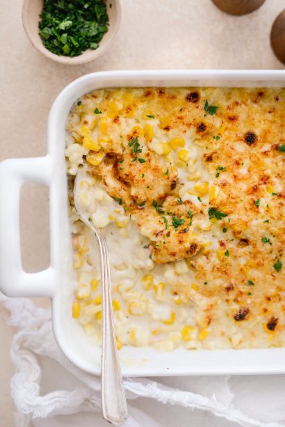 Parmesan Garlic Corn Au Gratin - Simply Scratch