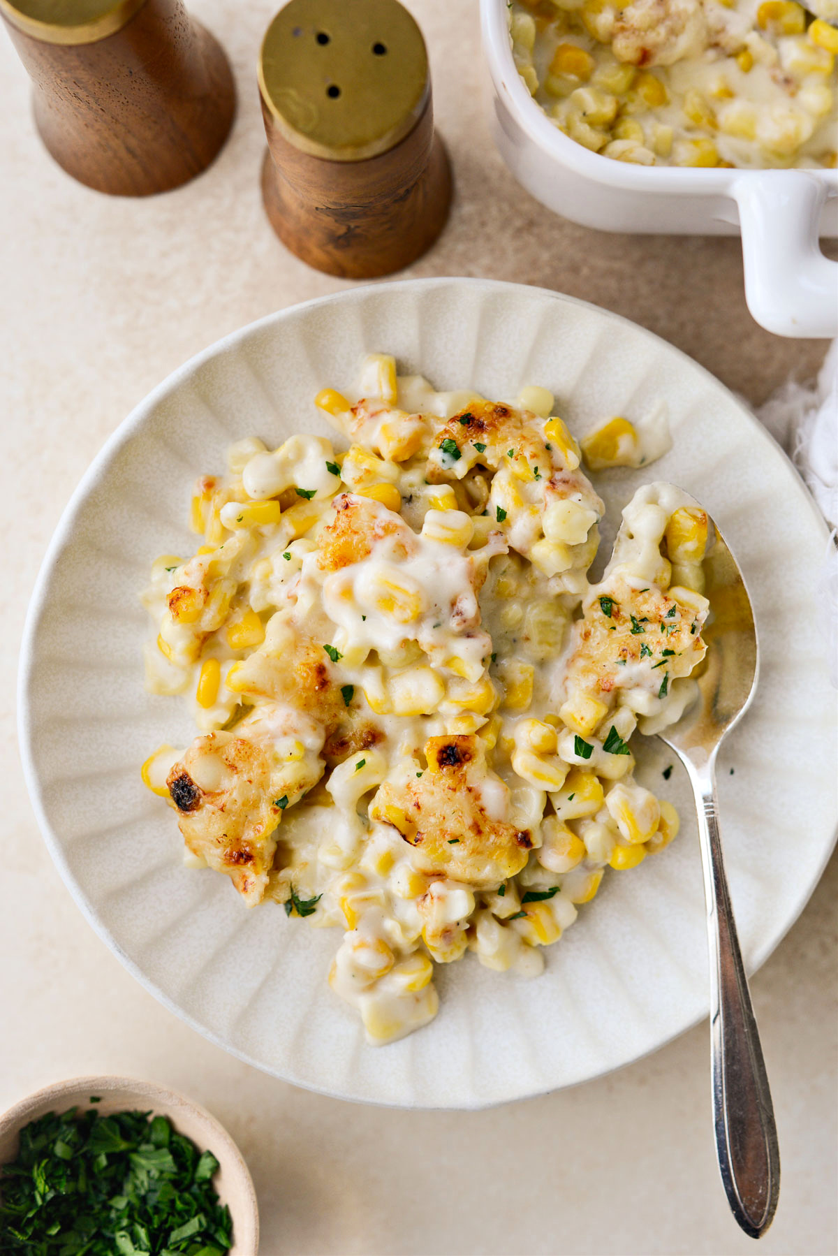 Parmesan Garlic Corn Au Gratin - Simply Scratch