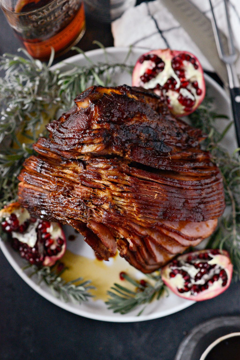 Pomegranate Bourbon Glazed Ham - Simply Scratch