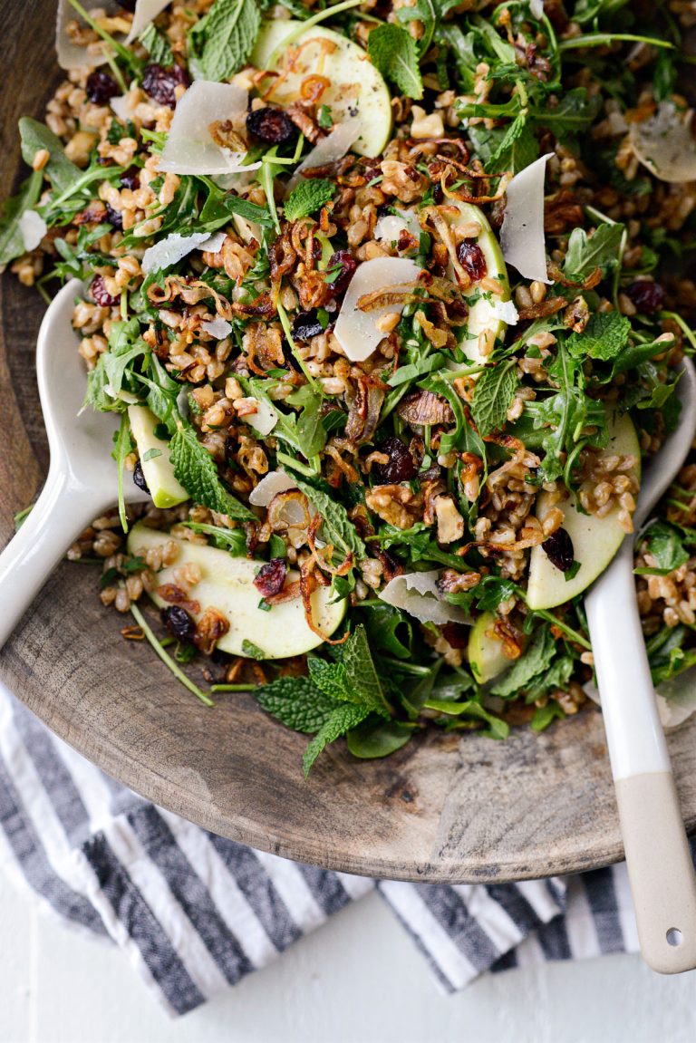 Winter Farro Salad with Fried Shallots - Simply Scratch