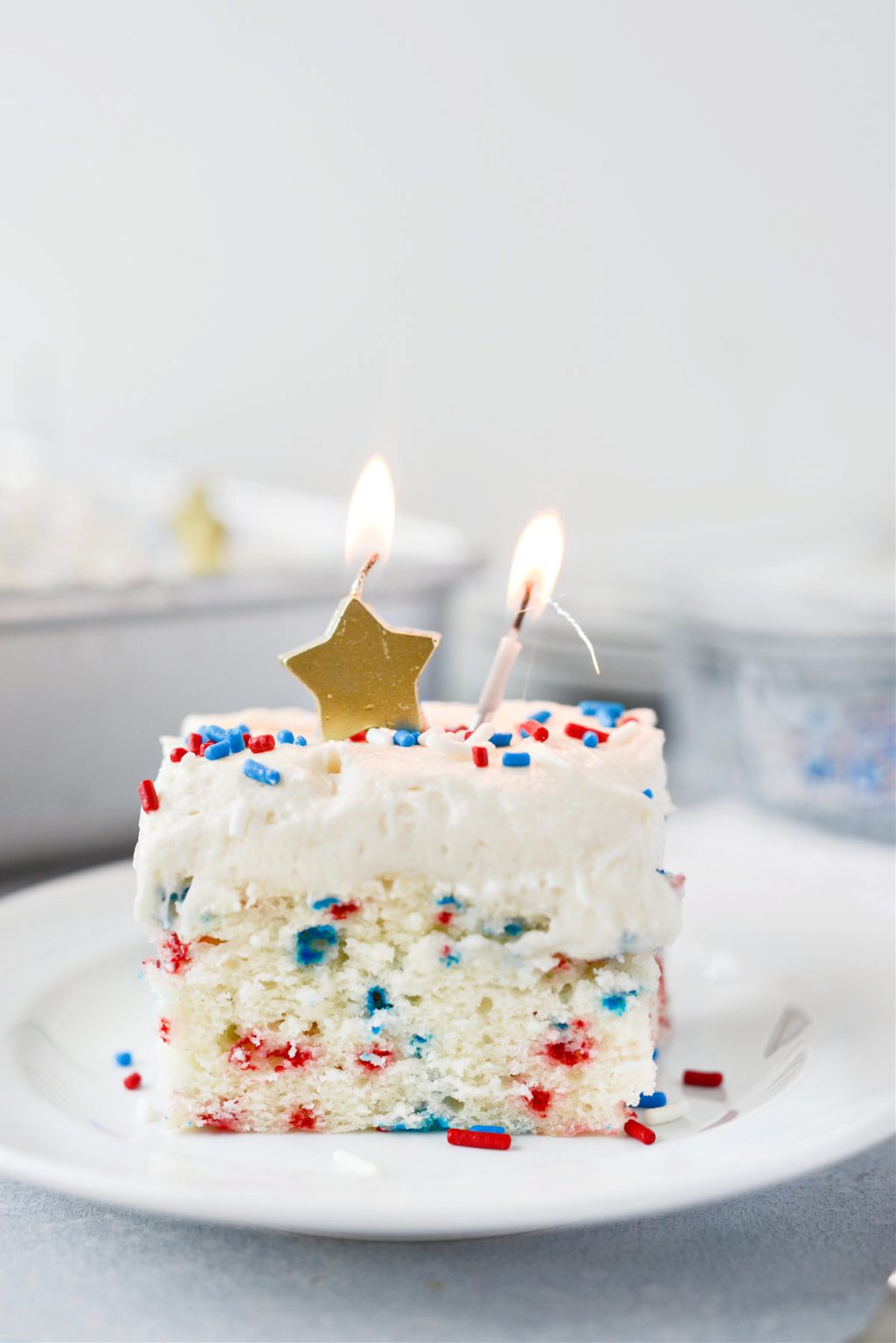 Red White and Blue Funfetti Cake - Simply Scratch