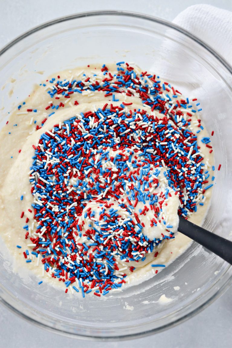 Red White and Blue Funfetti Cake - Simply Scratch