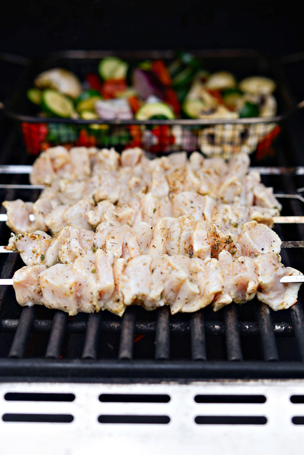 Chicken Souvlaki with Grilled Vegetables - Simply Scratch