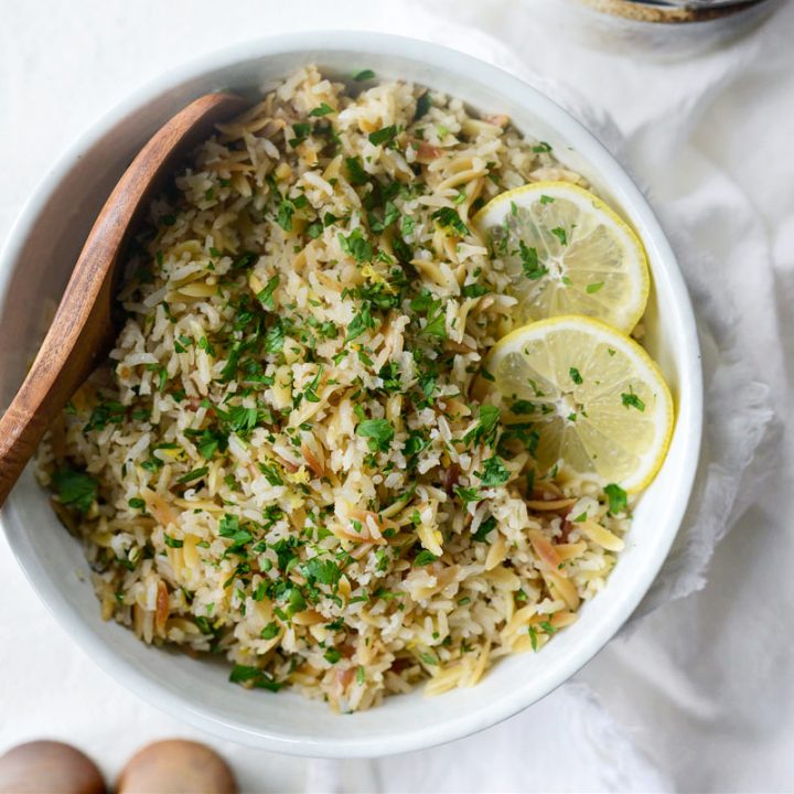 Greek Lemon Rice Pilaf - Simply Scratch