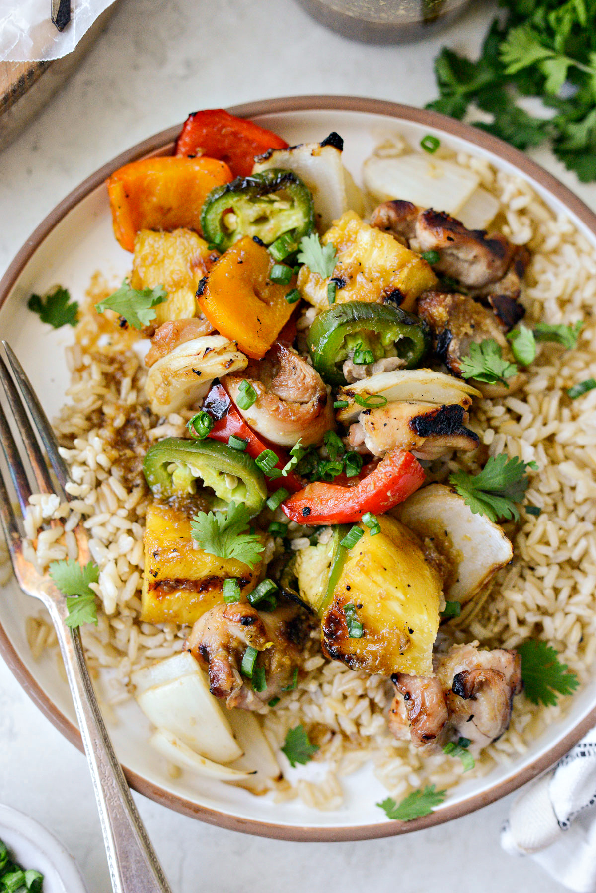 Grilled Hawaiian Chicken Kebabs - Simply Scratch