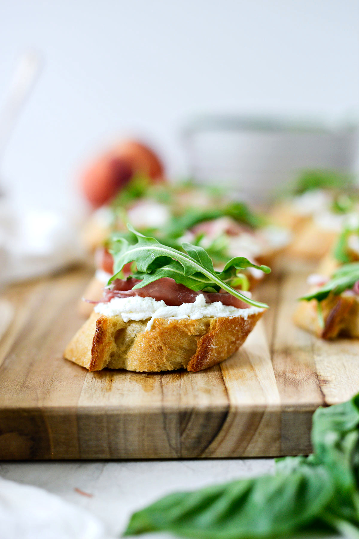 Peach Prosciutto Goat Cheese Crostini - Simply Scratch