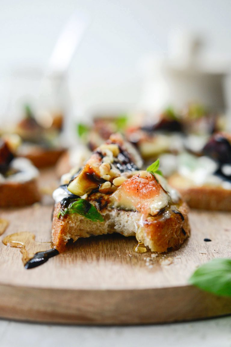 Honey Balsamic Fig and Burrata Crostini - Simply Scratch