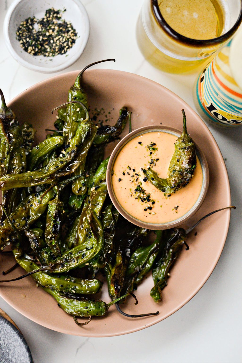 Furikake Blistered Shishito Peppers - Simply Scratch