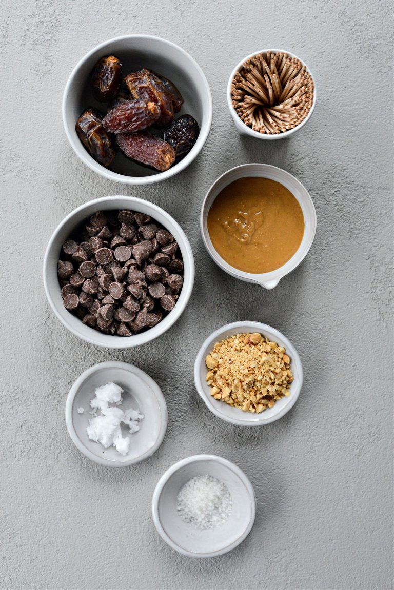 Salted Snickers Stuffed Dates - Simply Scratch