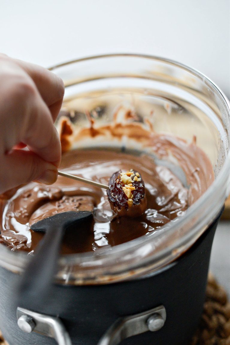 Salted Snickers Stuffed Dates - Simply Scratch