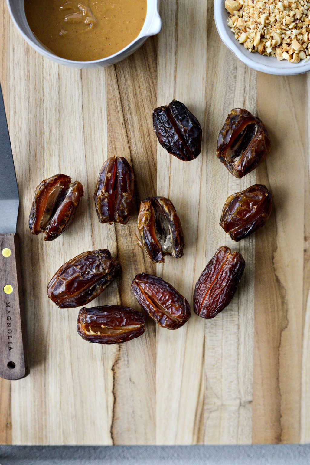 Salted Snickers Stuffed Dates - Simply Scratch